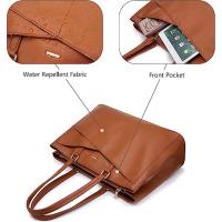 China 16.5 X 5.2 X 11 Inches Ladies PU Leather Tote Laptop Bag with Zipper Closure Wholesale with Custom LOGO for sale