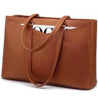China 16.5 X 5.2 X 11 Inches Ladies PU Leather Tote Laptop Bag with Zipper Closure Wholesale with Custom LOGO for sale