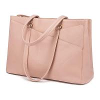 China Custom Logo 15.7 Inch PU Leather made Womens Tote Laptop Bag Ladies with Laptop Layer for sale