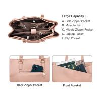 China Custom Logo 15.7 Inch PU Leather made Womens Tote Laptop Bag Ladies with Laptop Layer for sale