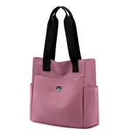 China Custom printed tote bag 420d black purple nylon water resistant zipper hobo women hand bag with handle for sale