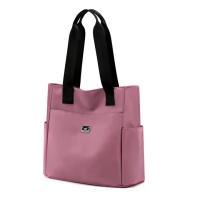 China Custom printed tote bag 420d black purple nylon water resistant zipper hobo women hand bag with handle for sale