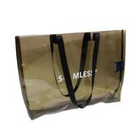 China Custom woman clear pink pvc laser transparent shiny handbags lady shoulder beach summer pvc tote bags with custom printe for sale