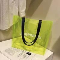 China Custom woman clear pink pvc laser transparent shiny handbags lady shoulder beach summer pvc tote bags with custom printe for sale
