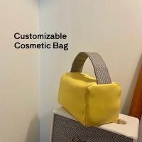 China Handheld New Pastel-Colored PU Leather Large Capacity Makeup Bag Organizer Storage Pouch Cosmetics Women's Toiletry Bag for sale