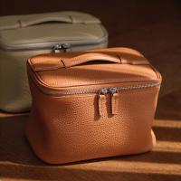 China New Arrival Leather Makeup Bag Portable Large Capacity Professional Travel & Business Trip Handheld Cosmetic Storage Case for sale