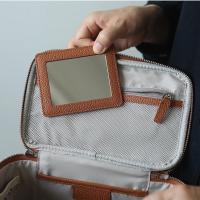 China New Arrival Leather Makeup Bag Portable Large Capacity Professional Travel & Business Trip Handheld Cosmetic Storage Case for sale