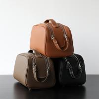 China 2026 New Lychee-Textured Vintage Colors PU Leather Cosmetic Bag Women's Portable Travel Toiletry Bag High-End Organizer for sale