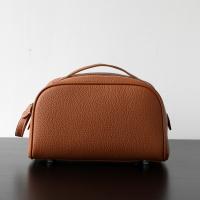 China 2026 New Lychee-Textured Vintage Colors PU Leather Cosmetic Bag Women's Portable Travel Toiletry Bag High-End Organizer for sale