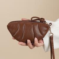 China Korean-Style Croissant-Shaped Wallet Minimalist Texture Pouch Large-Capacity Coin Purse Simple Solid-Color Storage Bag for sale