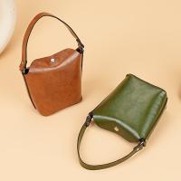 China Retro Versatile Soft Leather Exquisite Cute Coin Purse Card Holder Women's Vegetable-Tanned Cowhide Mini Bucket Wallet for sale