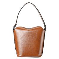 China Retro Versatile Soft Leather Exquisite Cute Coin Purse Card Holder Women's Vegetable-Tanned Cowhide Mini Bucket Wallet for sale