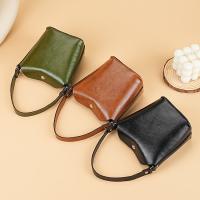 China Retro Versatile Soft Leather Exquisite Cute Coin Purse Card Holder Women's Vegetable-Tanned Cowhide Mini Bucket Wallet for sale