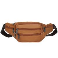 China Trending Multifunctional Sports Men's Waist Bag Leather Retro Solid-Color Wallet Portable New-Style Fully Customizable for sale