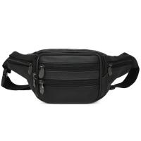 China Trending Multifunctional Sports Men's Waist Bag Leather Retro Solid-Color Wallet Portable New-Style Fully Customizable for sale