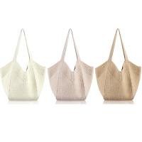 China Custom Casual Large-Capacity Polyester Knit Bag New Lace-Up Sweet Style Single Shoulder Bags Vacation Beach Women's Handheld for sale