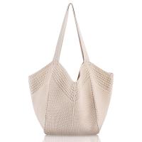China Custom Casual Large-Capacity Polyester Knit Bag New Lace-Up Sweet Style Single Shoulder Bags Vacation Beach Women's Handheld for sale