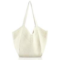 China Custom Casual Large-Capacity Polyester Knit Bag New Lace-Up Sweet Style Single Shoulder Bags Vacation Beach Women's Handheld for sale