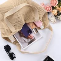 China Custom Casual Large-Capacity Polyester Knit Bag New Lace-Up Sweet Style Single Shoulder Bags Vacation Beach Women's Handheld for sale