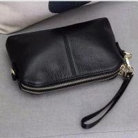 China 2025 New Fashion Korean-Style Phone Handbag Black PU Leather Shoulder Bag Waterproof Versatile Multi-Compartment Square Clutch for sale