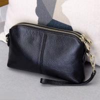 China 2025 New Fashion Korean-Style Phone Handbag Black PU Leather Shoulder Bag Waterproof Versatile Multi-Compartment Square Clutch for sale