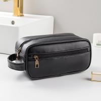China Retro-inspired New PU Leather Men's Cosmetic Bag Large Capacity Minimalist Toiletry Pouch Luxury-inspired Premium Storage Bag for sale