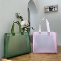 China Black Transparent Tote Shopping Bag Green Composite Plastic PVC Packaging Bags Clothing Shopping Gift Bag Waterproof with LOGO for sale