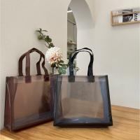 China Black Transparent Tote Shopping Bag Green Composite Plastic PVC Packaging Bags Clothing Shopping Gift Bag Waterproof with LOGO for sale