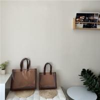 China Black Transparent Tote Shopping Bag Green Composite Plastic PVC Packaging Bags Clothing Shopping Gift Bag Waterproof with LOGO for sale