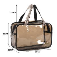 China PVC Double-Layer Large-Capacity Wet/Dry Separation Cosmetic Bag Thickened Waterproof Toiletry Swimming Travel Daily Storage Bag for sale
