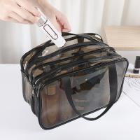 China PVC Double-Layer Large-Capacity Wet/Dry Separation Cosmetic Bag Thickened Waterproof Toiletry Swimming Travel Daily Storage Bag for sale