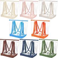 China 2026 New Customizable Transparent PVC Tote Shopping Bag with Reinforced Seams Colorful Zipper Shopping Laser-Effect Jelly Bag for sale