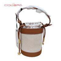 China Colefa Made in China Brand Lovely Ladies Gathered Opening Round Handbags Clutch Bag Girls Women's Cylindrical Outdoor Bag for sale