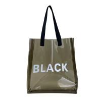 China Custom Logo Jelly Color Pouch Glossy PVC Clear Handheld Shopping Bags Classic Purple Gift Packaging Waterproof Carry Bags for sale