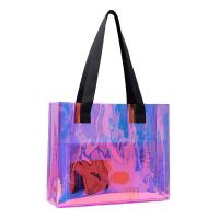 China PVC Laser-Color Handheld Shopping Bag Trendy Transparent Jelly Bag with Vibrant Colors Thickened Universal Gift Customized Bag for sale