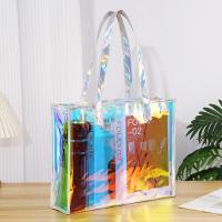 China PVC Laser-Color Handheld Shopping Bag Trendy Transparent Jelly Bag with Vibrant Colors Thickened Universal Gift Customized Bag for sale