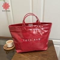 China Fashion Dupont Paper Bag for Women 2026 New Trend Commuting Large Capacity Washable Tyvek Tote Shopping Bag with PVC Outer Layer for sale