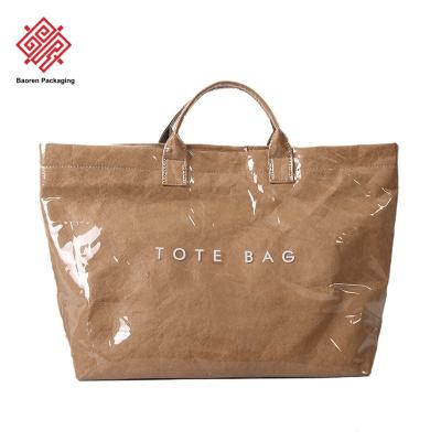 China Fashion Dupont Paper Bag for Women 2026 New Trend Commuting Large Capacity Washable Tyvek Tote Shopping Bag with PVC Outer Layer for sale