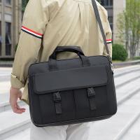 China Business Briefcase Men's Laptop Black Bags Canvas Large Capacity Document Business Travel Crossbody Tool Kit with Custom LOGO for sale