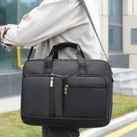 China Business Briefcase Men's Laptop Black Bags Canvas Large Capacity Document Business Travel Crossbody Tool Kit with Custom LOGO for sale