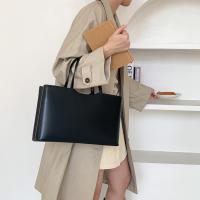 China Minimalist Solid-Color Women's Tote Bag Premium-Quality PU Leather Handbag for Daily Commuting Large Capacity Carryall with LOGO for sale