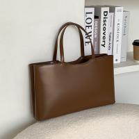 China Minimalist Solid-Color Women's Tote Bag Premium-Quality PU Leather Handbag for Daily Commuting Large Capacity Carryall with LOGO for sale