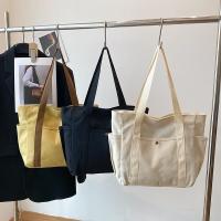 China Large Capacity Tote Canvas Bag Work & Outings Stylish Commuting Versatile Literary Student Style Book-Carrying Shoulder Bag for sale