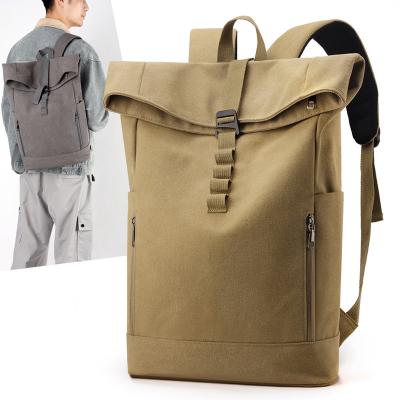 China Canvas Men Backpack Large Capacity Commuting Backpack for Daily Use Laptop & Book Bag Splash-Resistant Travel Backpack with LOGO for sale