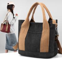 China Thickened Canvas Shoulder Bag with Large Capacity Multi-Compartment Commuting Bags for Students Compact Outings Tote with LOGO for sale