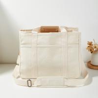 China Minimalist Canvas Tote Bag Large Capacity Multi-Compartment Lunch Bags Solid Color Versatile Crossbody Bag Korean Style for sale