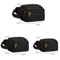China Men's Canvas Waist Bag Large Capacity Multi-Layer Cash Purse Multifunctional Construction Site Sports Wear-Resistant Waist Bag for sale