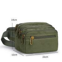 China Men's Canvas Waist Bag Large Capacity Multi-Layer Cash Purse Multifunctional Construction Site Sports Wear-Resistant Waist Bag for sale