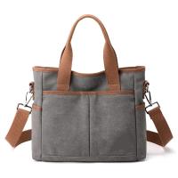 China 2026 New Style Women's Shoulder Bag Trendy Versatile Minimalist Fashionable Korean-Style Large Capacity Tote Crossbody Canvas Bag for sale