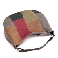 China New Vintage Patchwork Tote Bag 2026 Fashion Crossbody Shoulder Bags for Women Large Capacity Canvas Contrast-Color Tote Bag for sale
